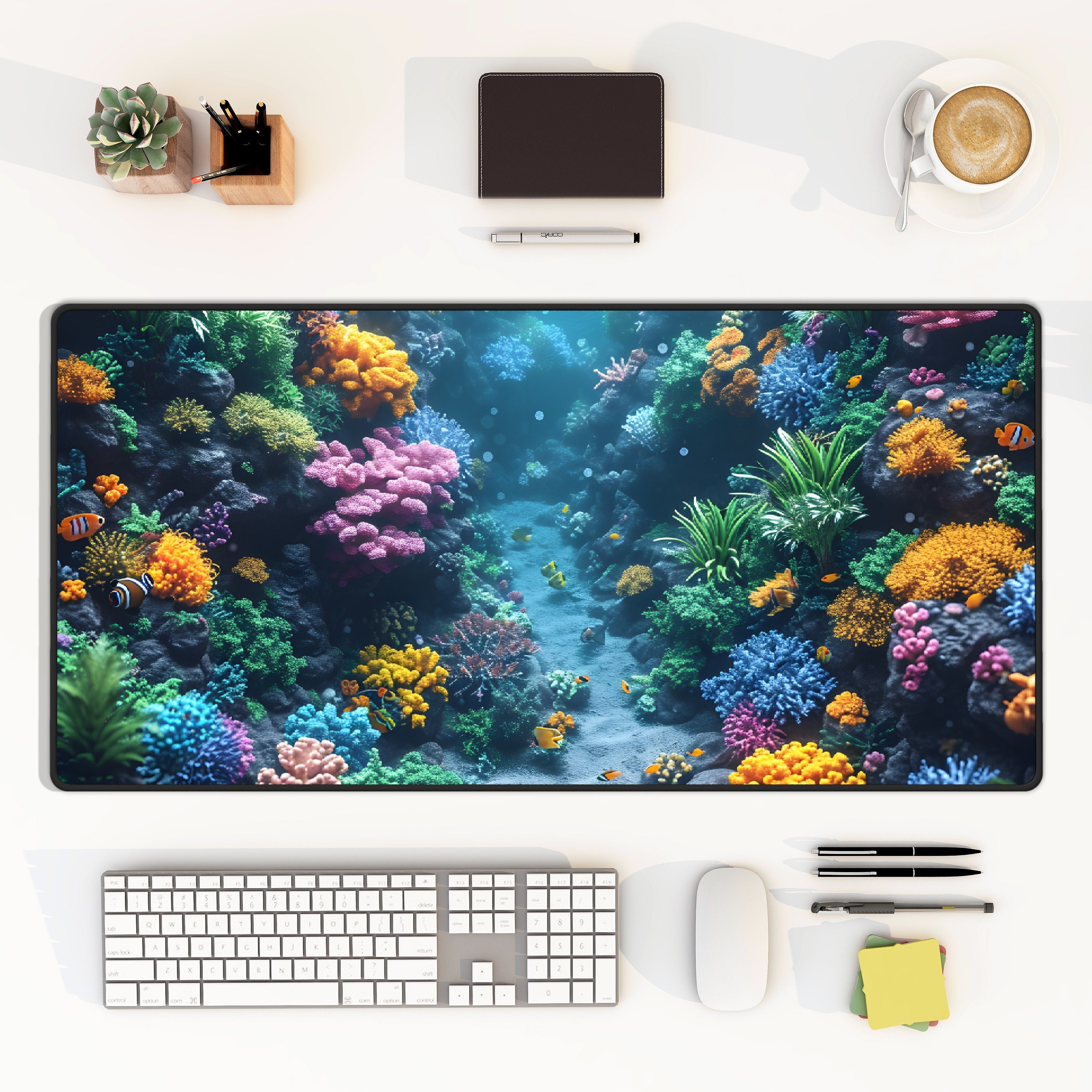 Underwater Colorful Coral Reef Desk Mat - Etsy