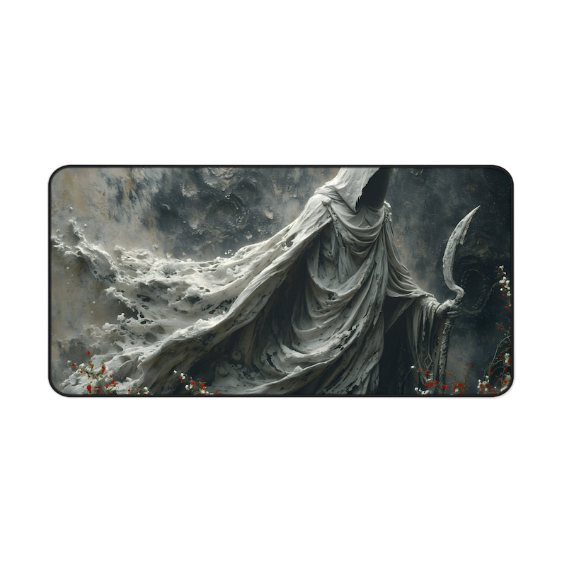 White Cloaked Flowy Grim Reaper Desk Mat - Etsy
