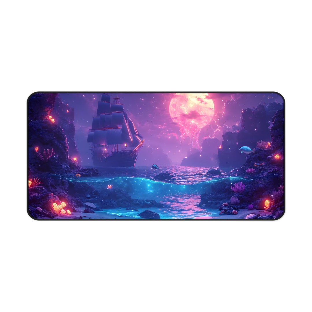 Celestial Pirate Ship on a Beach Desk Mat - Etsy