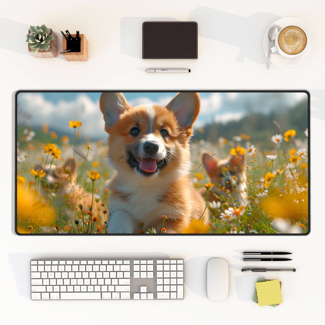 Corgi Puppies Playing Desk Mat - Etsy