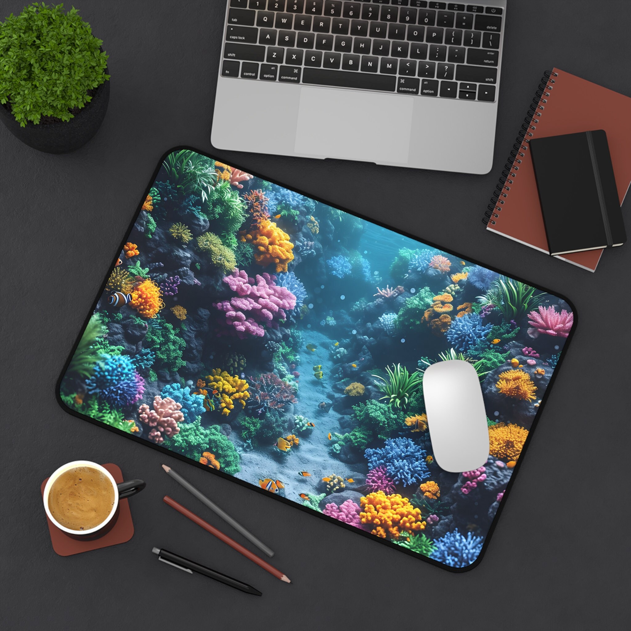 Underwater Colorful Coral Reef Desk Mat - Etsy