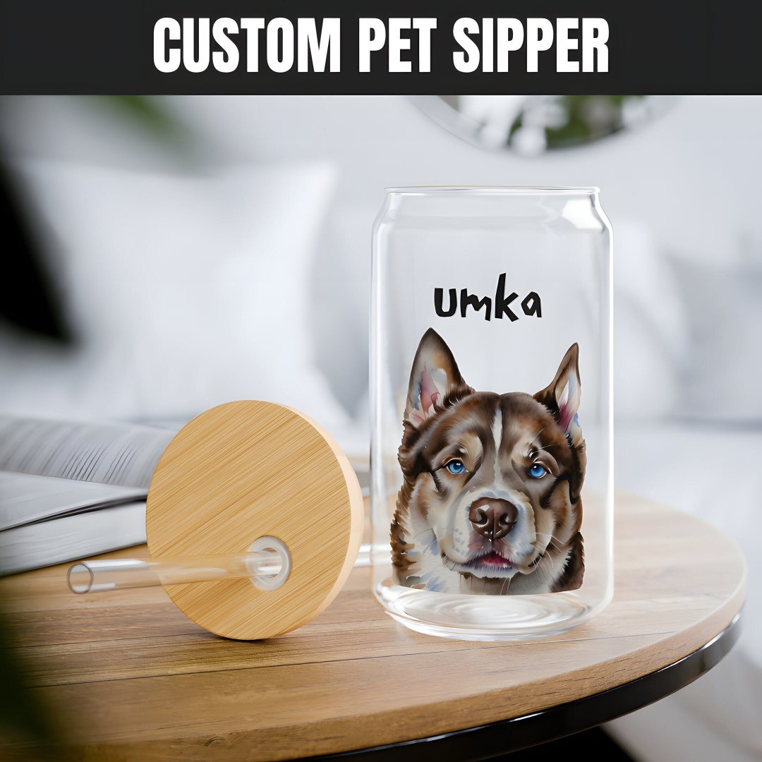 Custom Pet Sipper Glass - Etsy