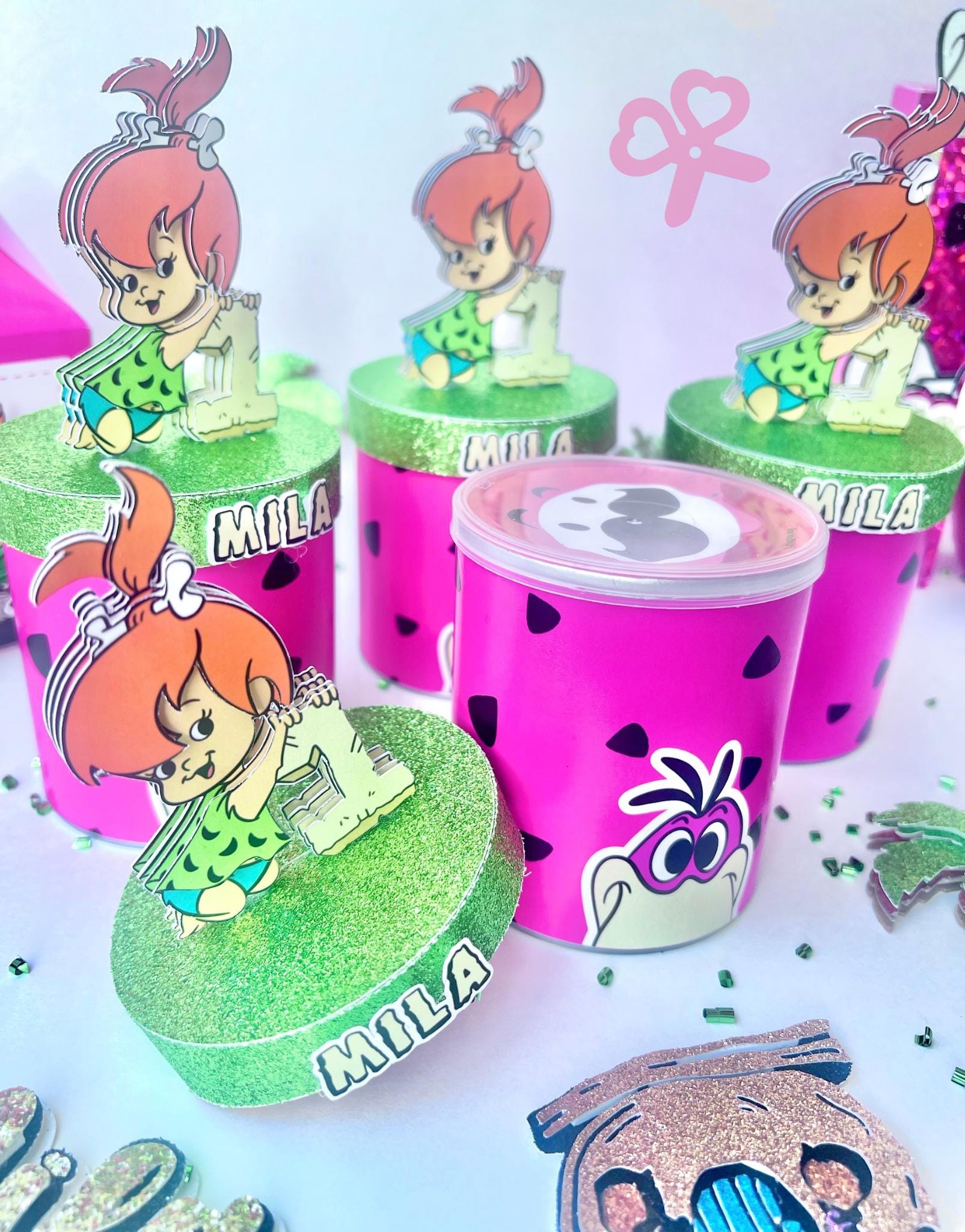 Baby Pebbles and Dino PNG Cartoon - Etsy