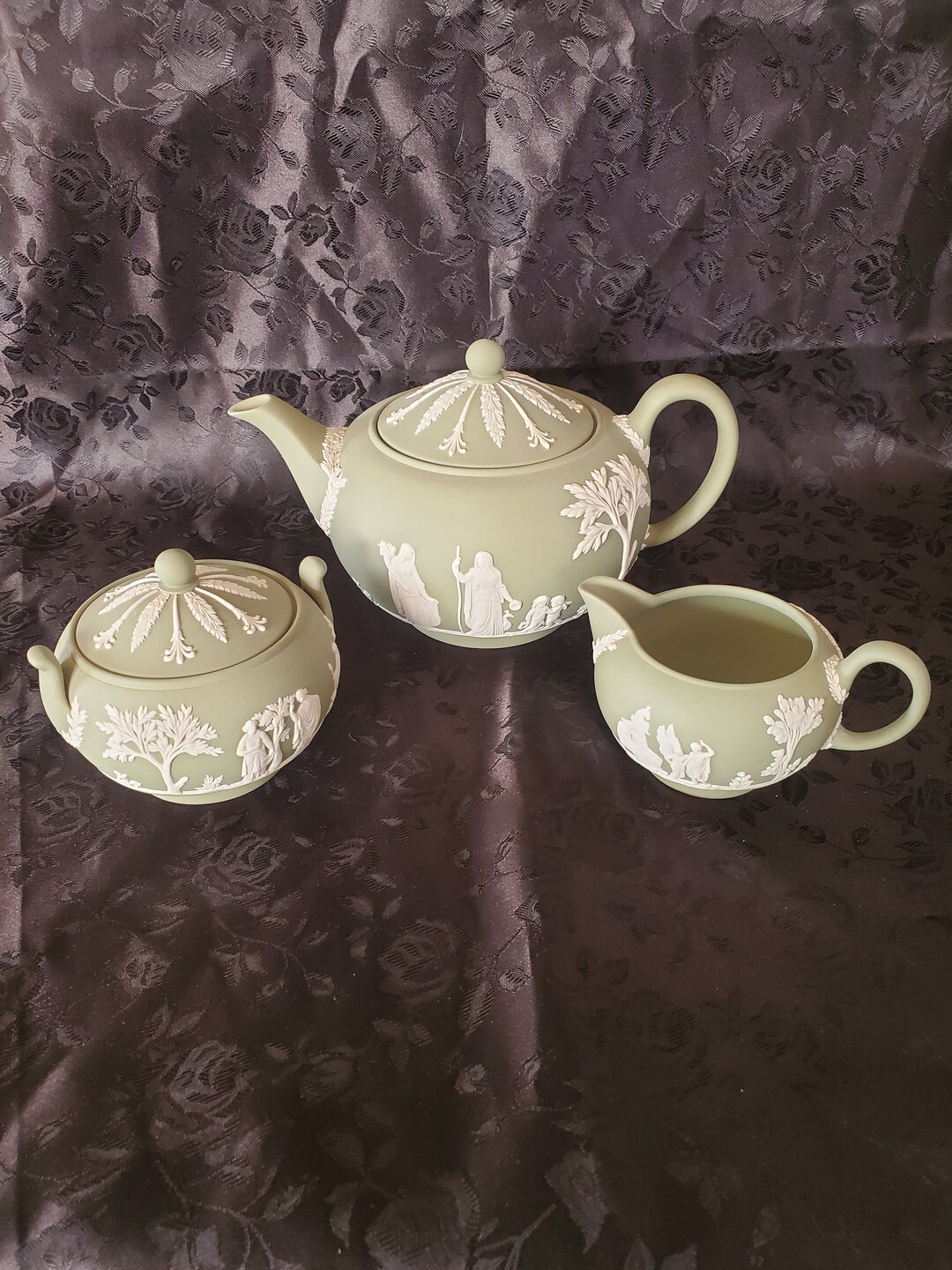 Vintage Wedgewood Jasperware Teapot Set - Etsy