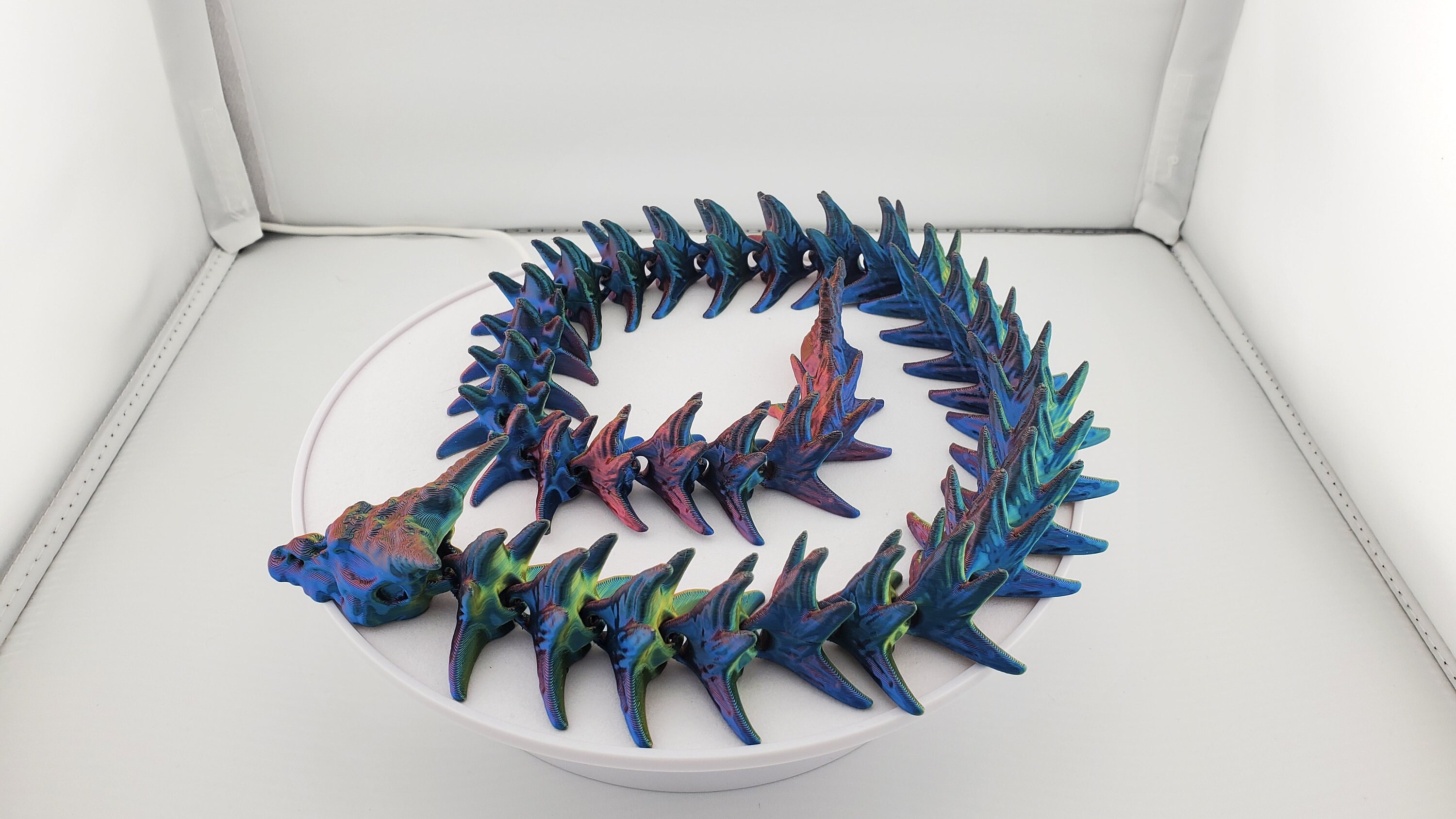 Tri-color Articulated Skeleton Dragon - Etsy