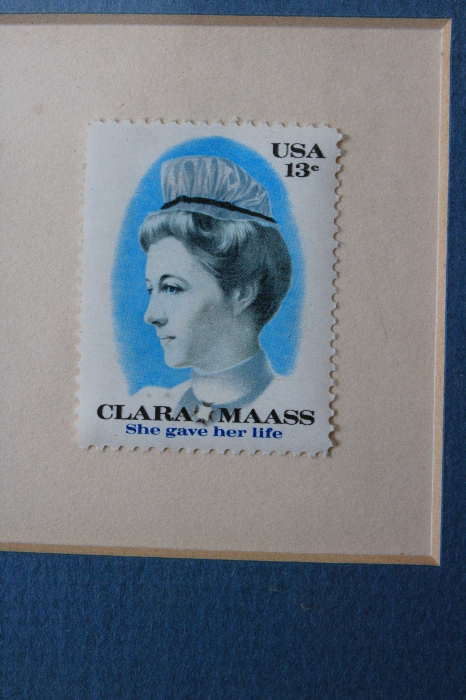 Vintage Stamp Framed With CLARA MAASS - Etsy