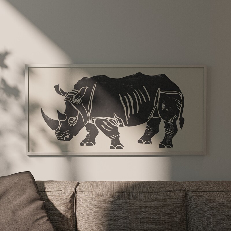 Rhino Art Print - Etsy