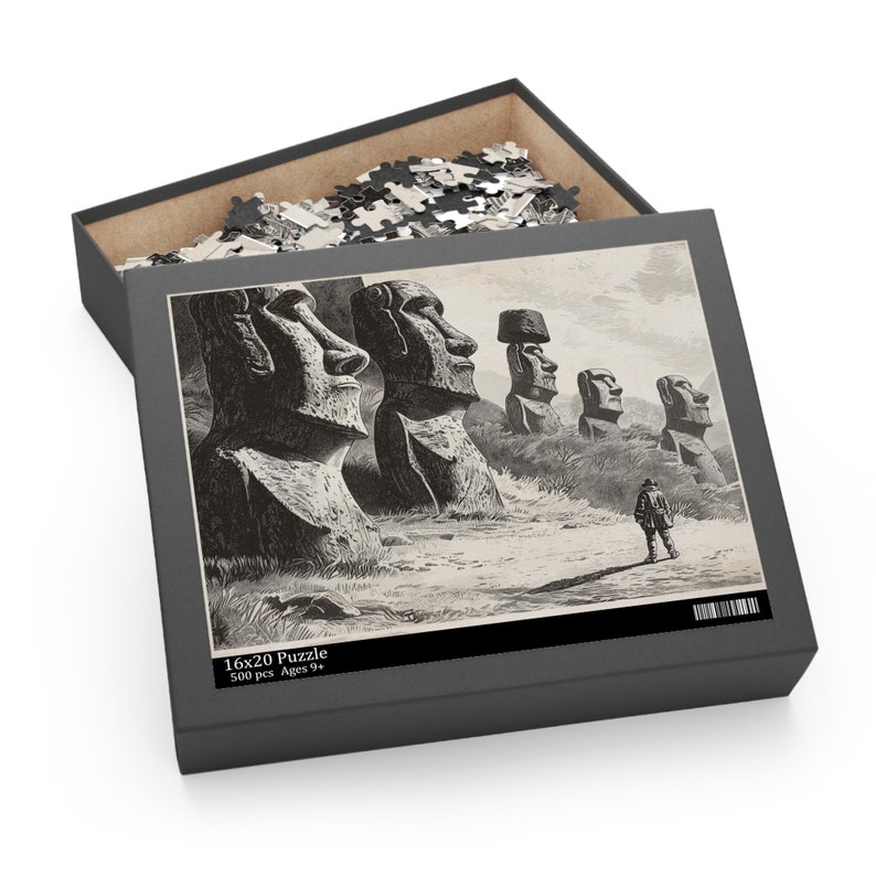 Easter Island Explorer Enigma Vintage Illustration of World Exploration ...