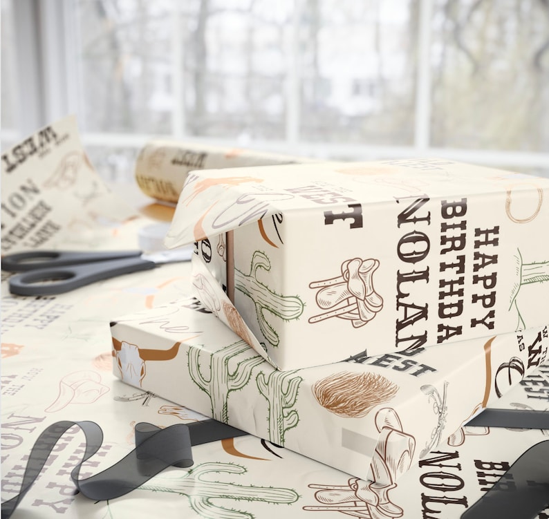 How the West Was One Western Rodeo Themed Birthday Custom Gift Wrap ...