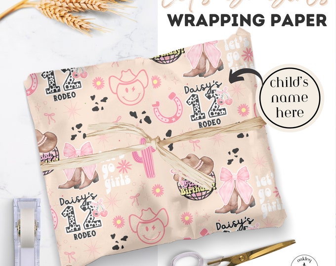 Cowhide Western Wrapping Paper Roll, Black Brown & White Cowhide ...