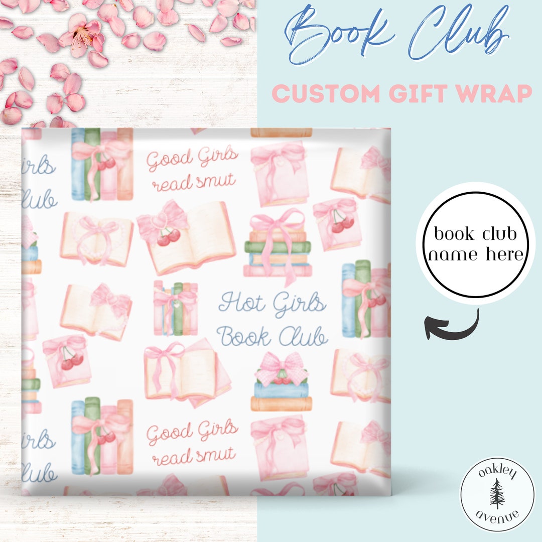 Book Club Custom Gift Wrap Coquette Personalized Wrapping Paper With ...