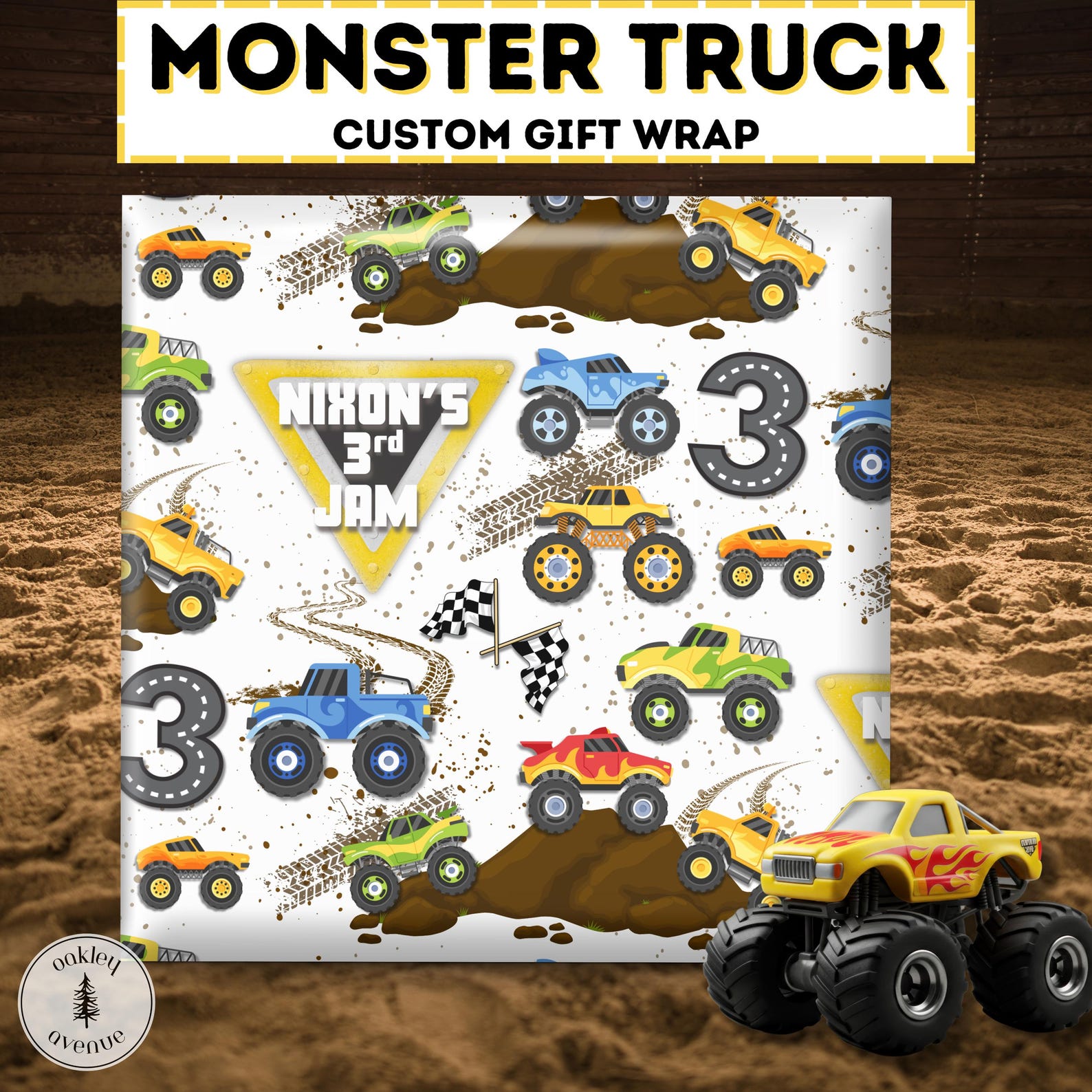 Custom Monster Truck Drink Labels Editable Digital Juice Box Label ...