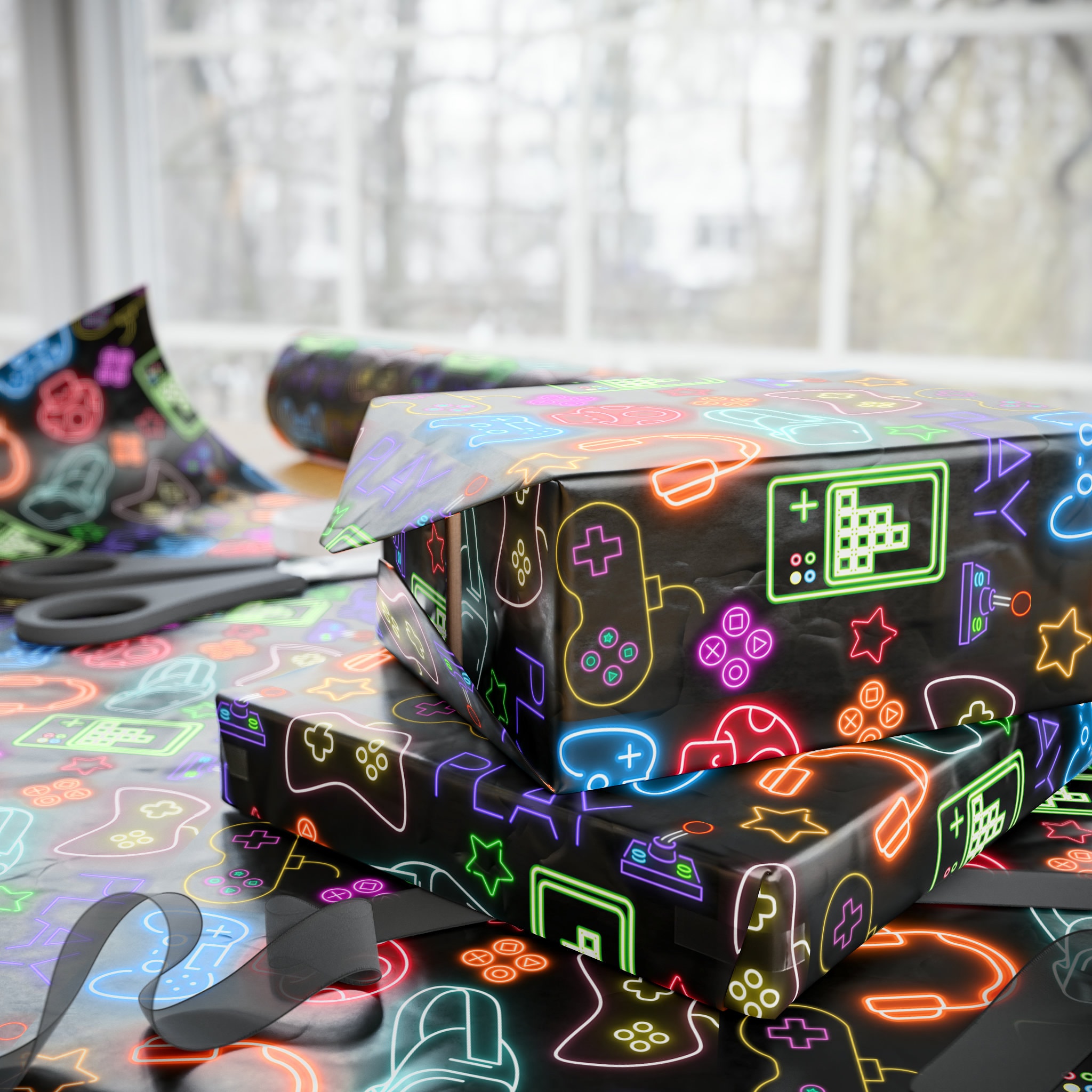 Retro Gamer Wrapping Paper Custom Wrapping Paper Personalized Gift Wrap ...
