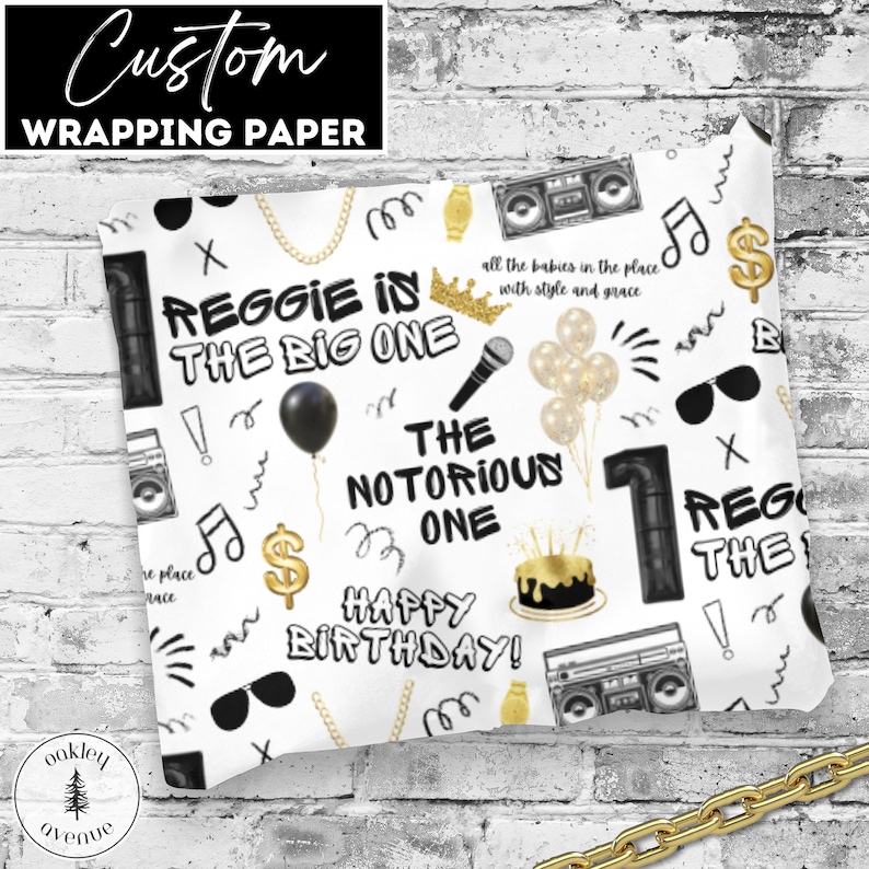 The Notorious One Custom Birthday Gift Wrap the Big One Personalized B ...