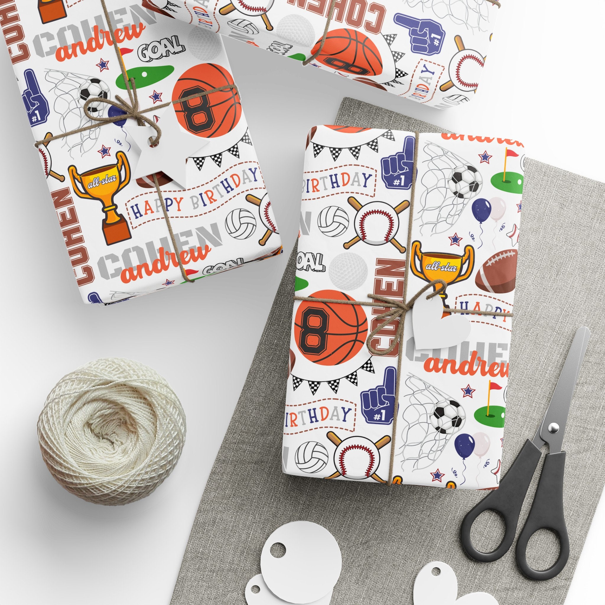 Editable Sports Theme Party Invitation Personalized Giftwrap, Birthday ...