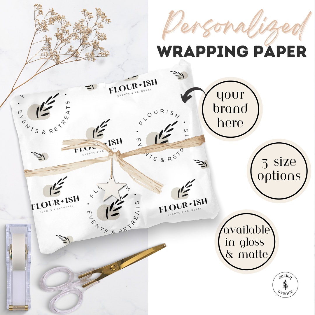 Custom Business Branding Logo Giftwrap, Personalized Wrapping Paper ...