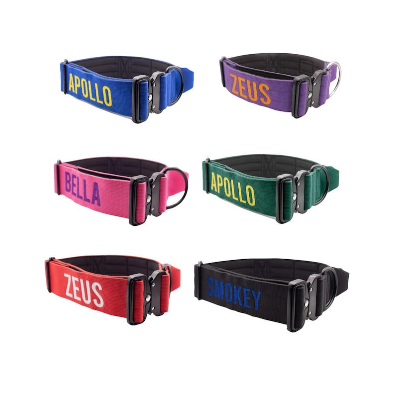 Personalized Tactical Dog Collar: Heavy Duty K9 Collar With Grab Handle ...