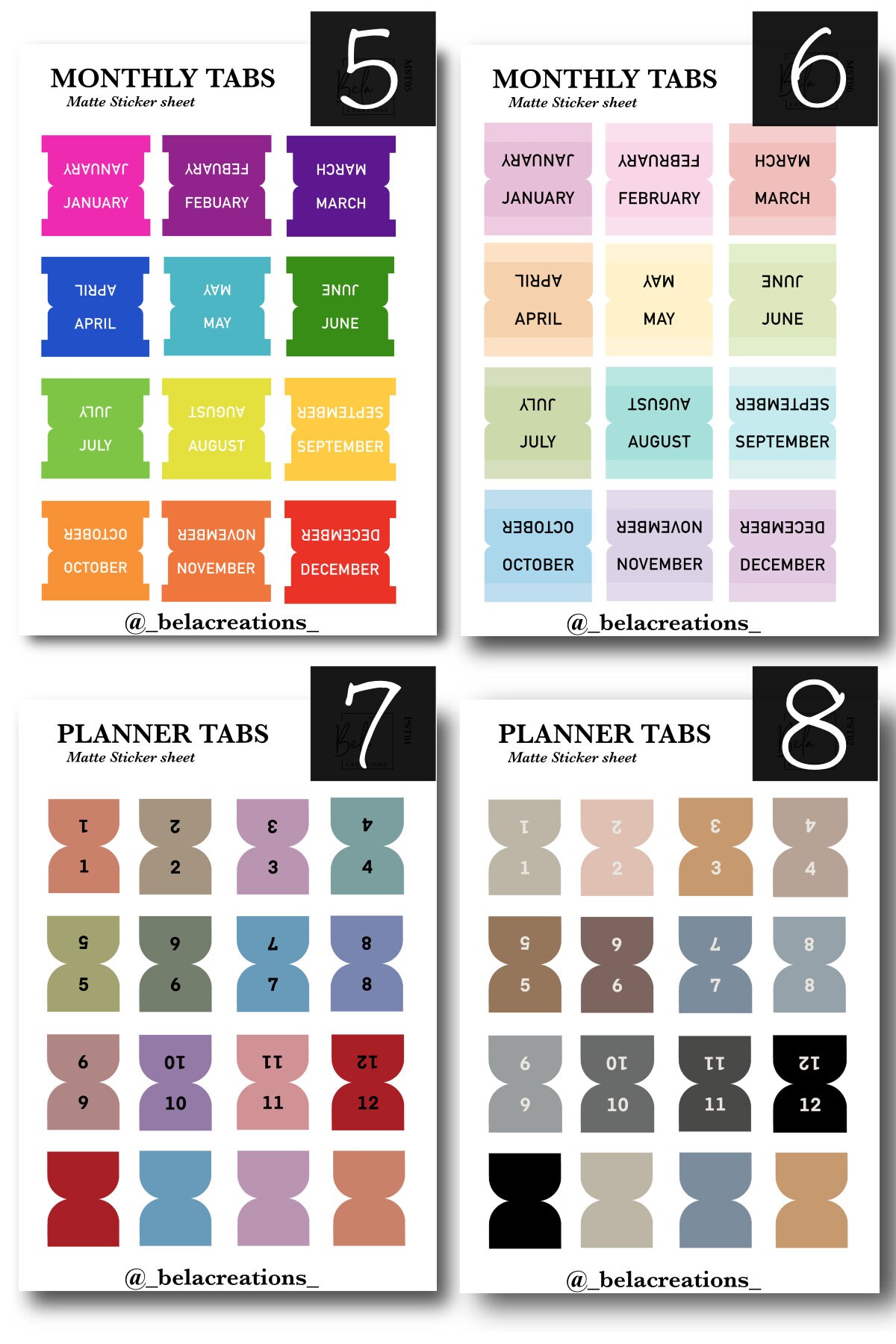 Planner Tabs / Monthly Tab Stickers / Journal Tabs - Etsy