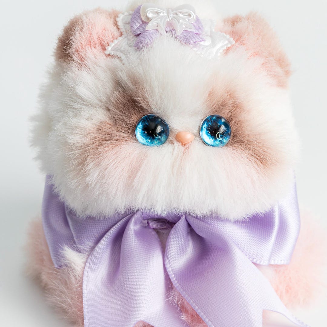 Handmade Pipe Cleaner Cat – Finished Product - Purple Bow - Etsy