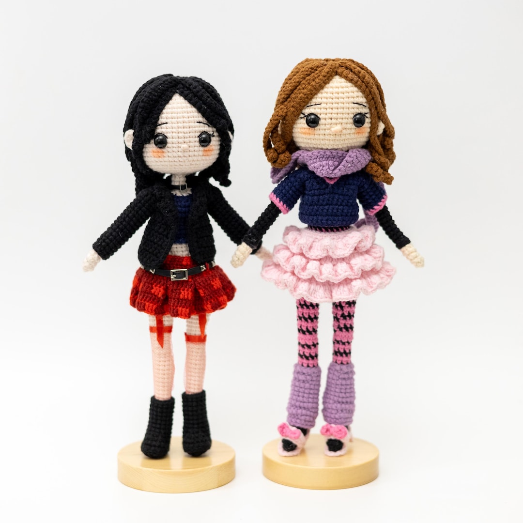 Crochet Nana and Hachi Doll, Handmade Nana and Hachi Doll, Amigurumi Nana and Hachi Doll ...