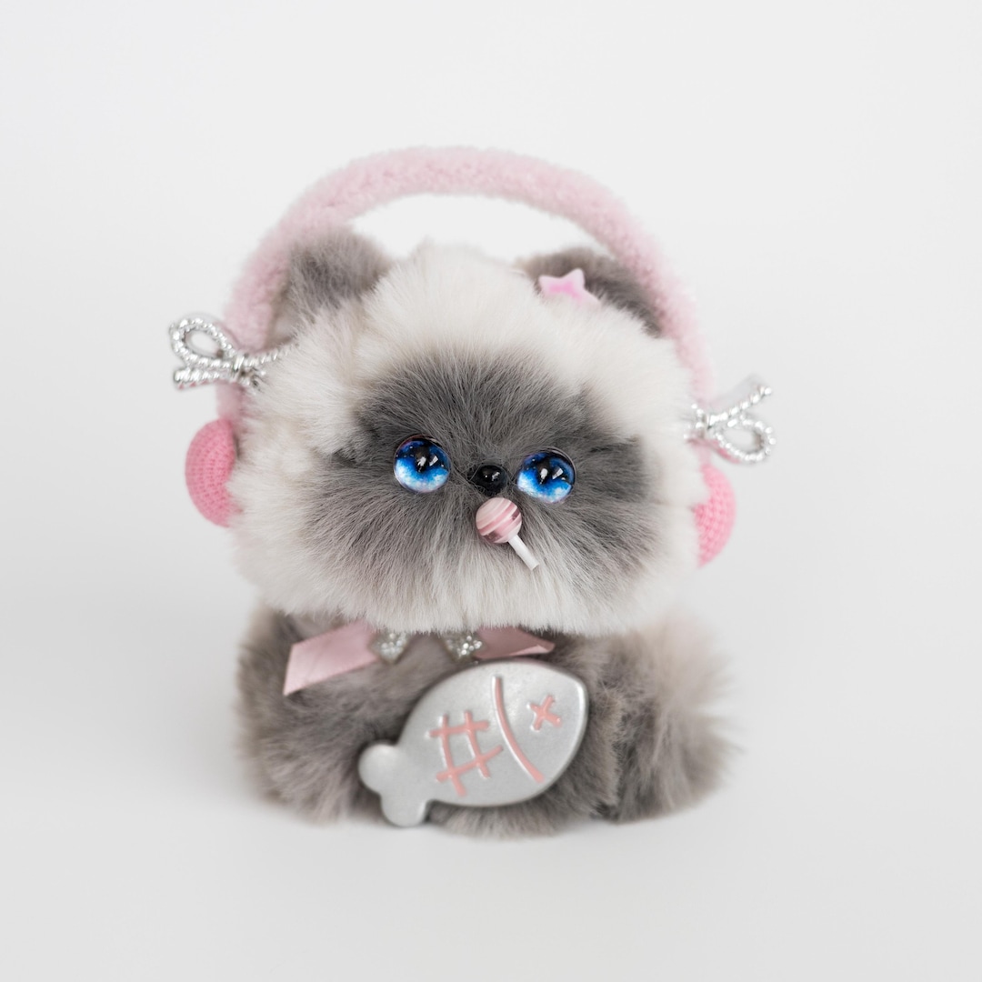 Handmade Pipe Cleaner Cat - Handmade Cat Plush – Fluffy Cat Plushie ...