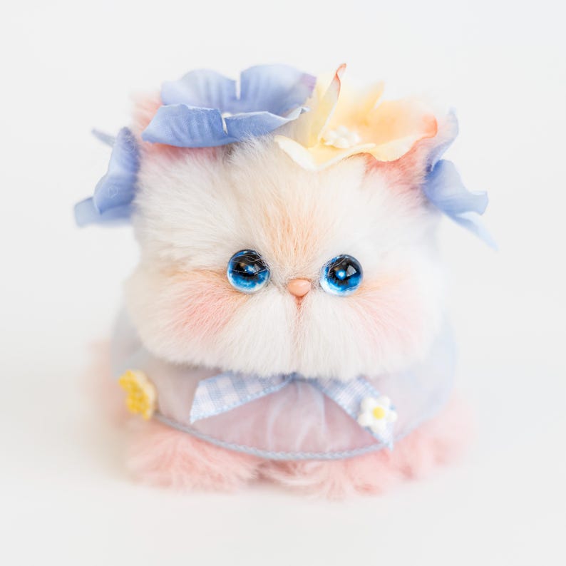 Handmade Pipe Cleaner Flower Angel Cat Plush – Collectible Figurine - Etsy