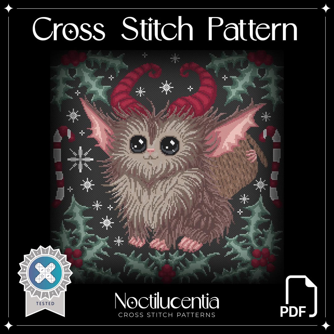 Cute Krampus - Cross Stitch Pattern PDF - Holidays Christmas Yule ...