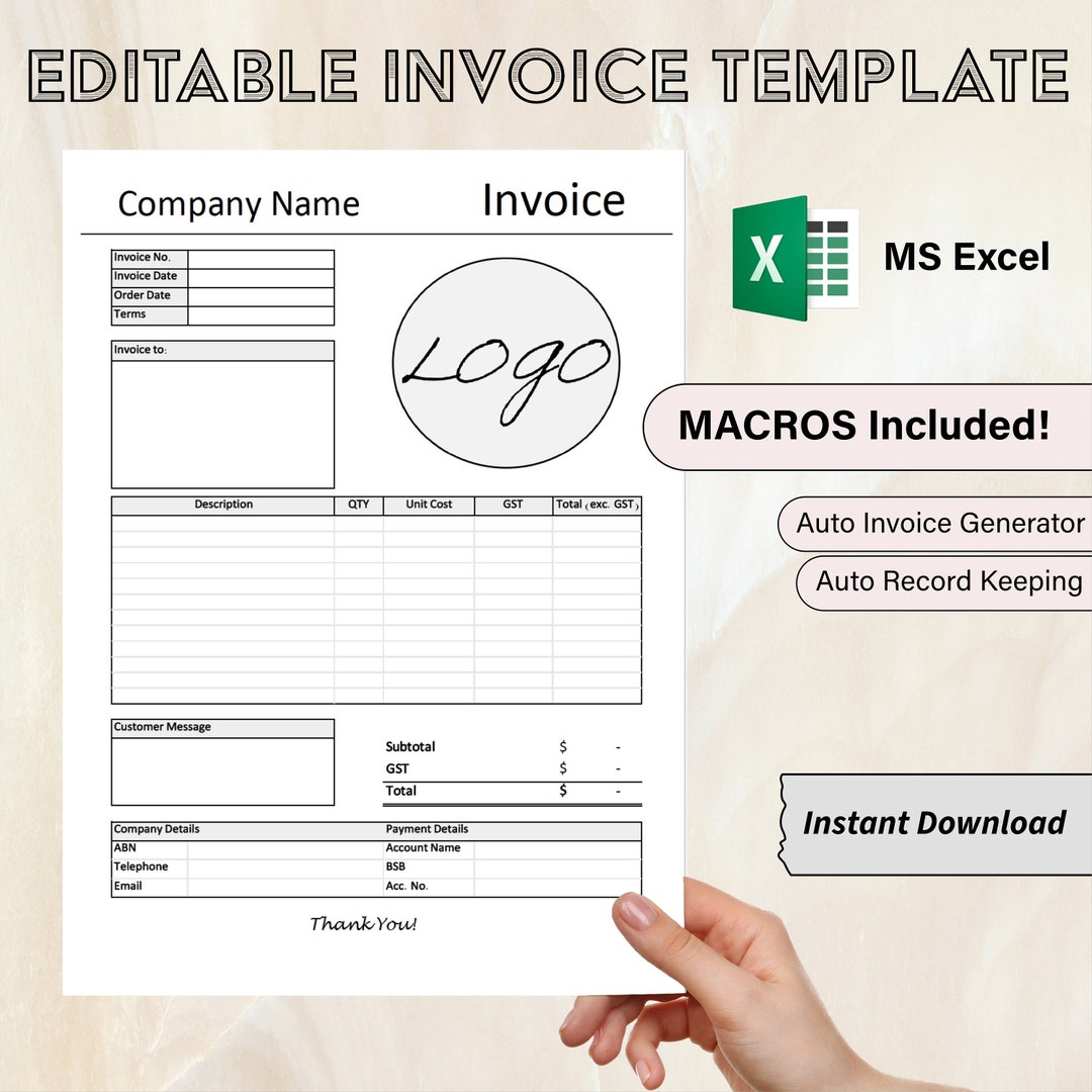 Invoice Template - Simple Business Invoice, Small Business Template ...