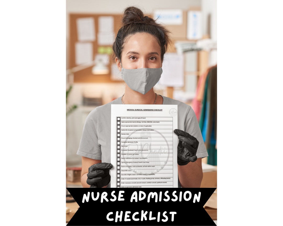 Nurse Admission Checklist, Nurse Templates, Med/surg, Telemetry, Step ...