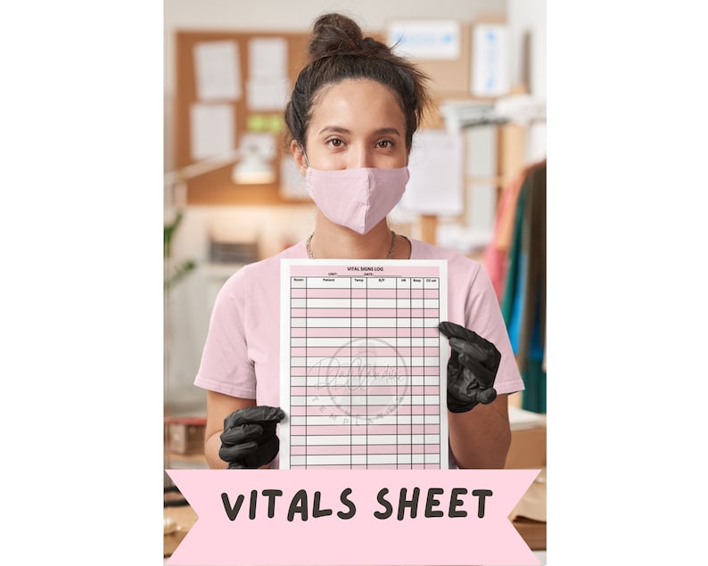 Vital Signs Log, Vital Sign Sheet, Nurse, RN, CNA, PCA, Nursing Student ...