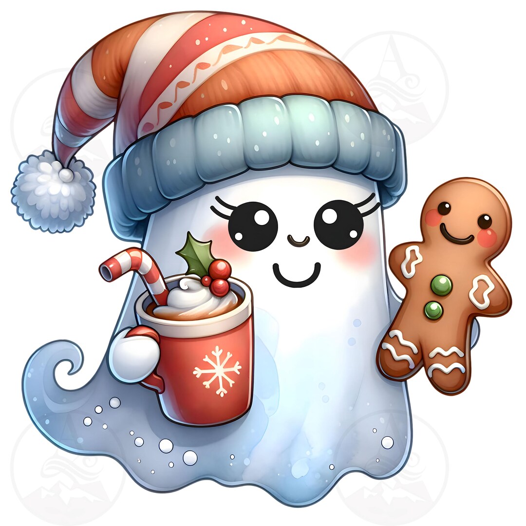 Cute Christmas Ghost PNG SVG, Holiday Ghost PNG | Cute Christmas Vibes ...