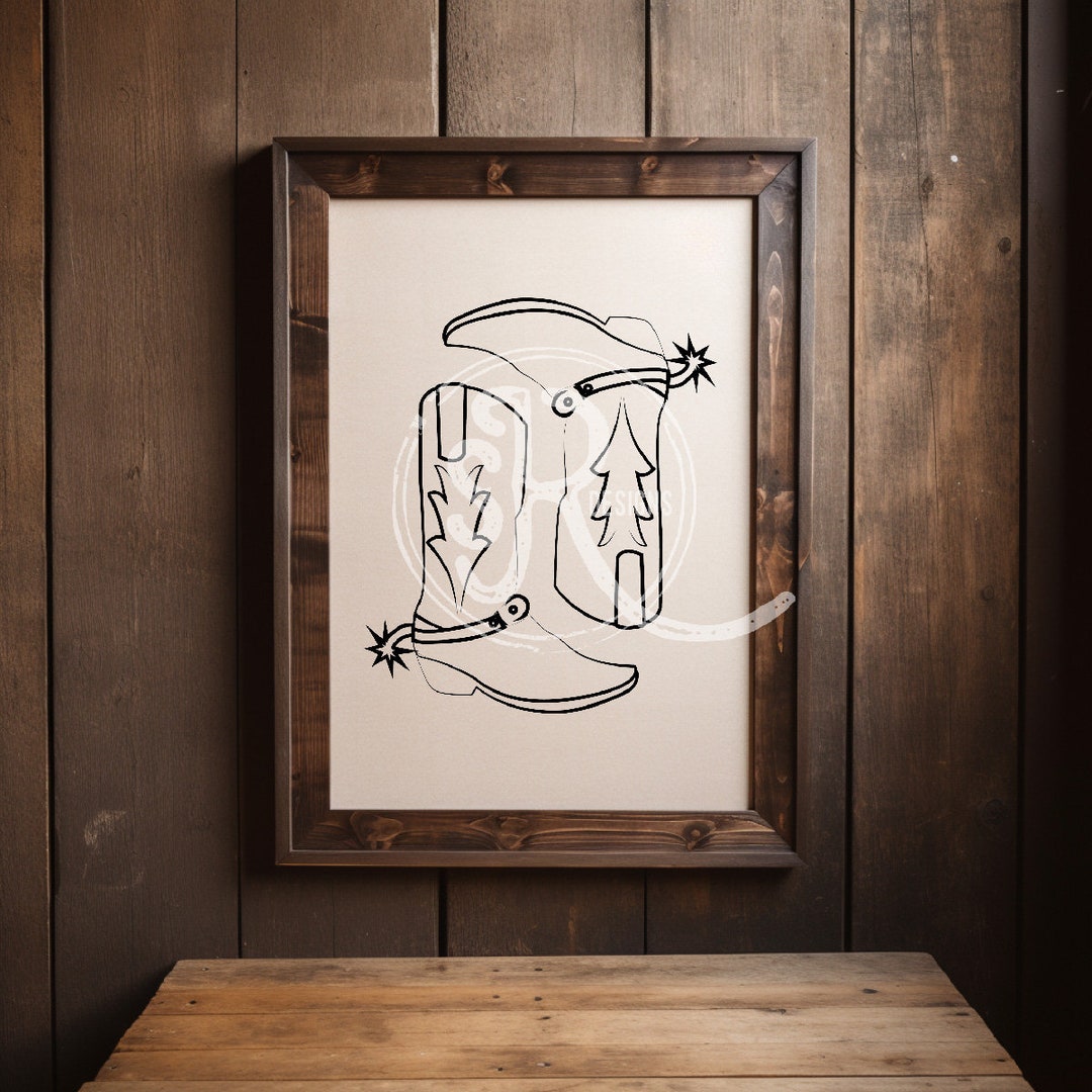 Cowboy Boot Pair - Typography Print - Digital Download - Etsy
