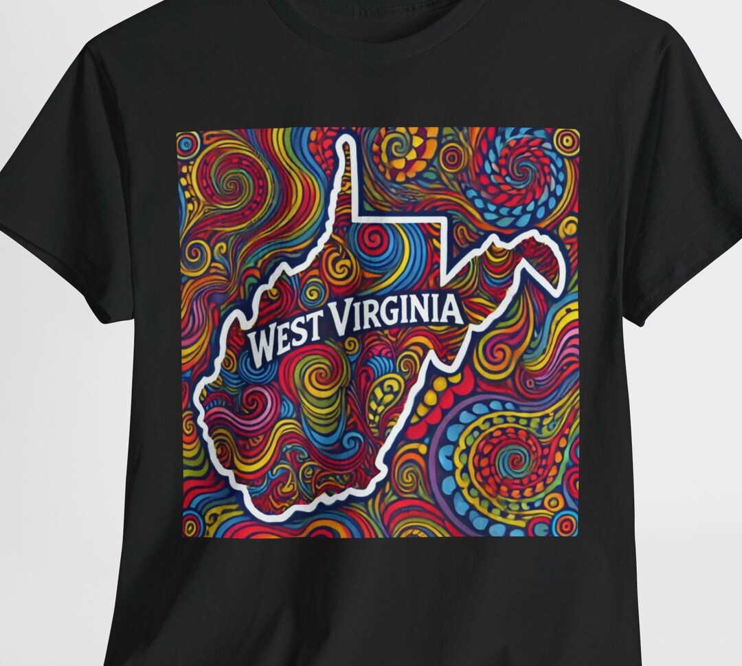 West Virginia Tee Shirt | Psychedelic West Virginia Colorful Art T ...