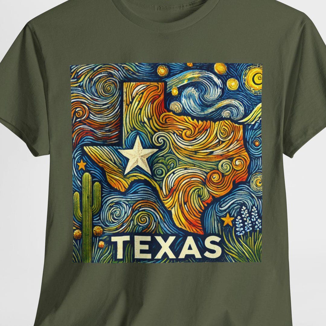 Texas Tee Shirt | Texas Starry Night Southwestern Van Gogh Tribute T ...
