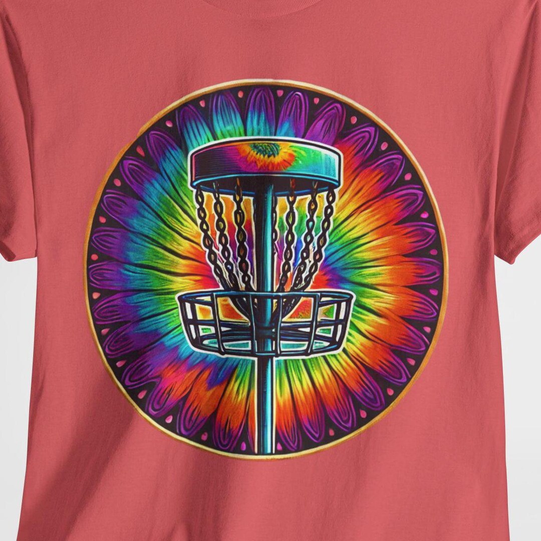Disc Golf Basket T-shirt | Vibrant Rainbow Disc Golf Tee Shirt | Disc ...