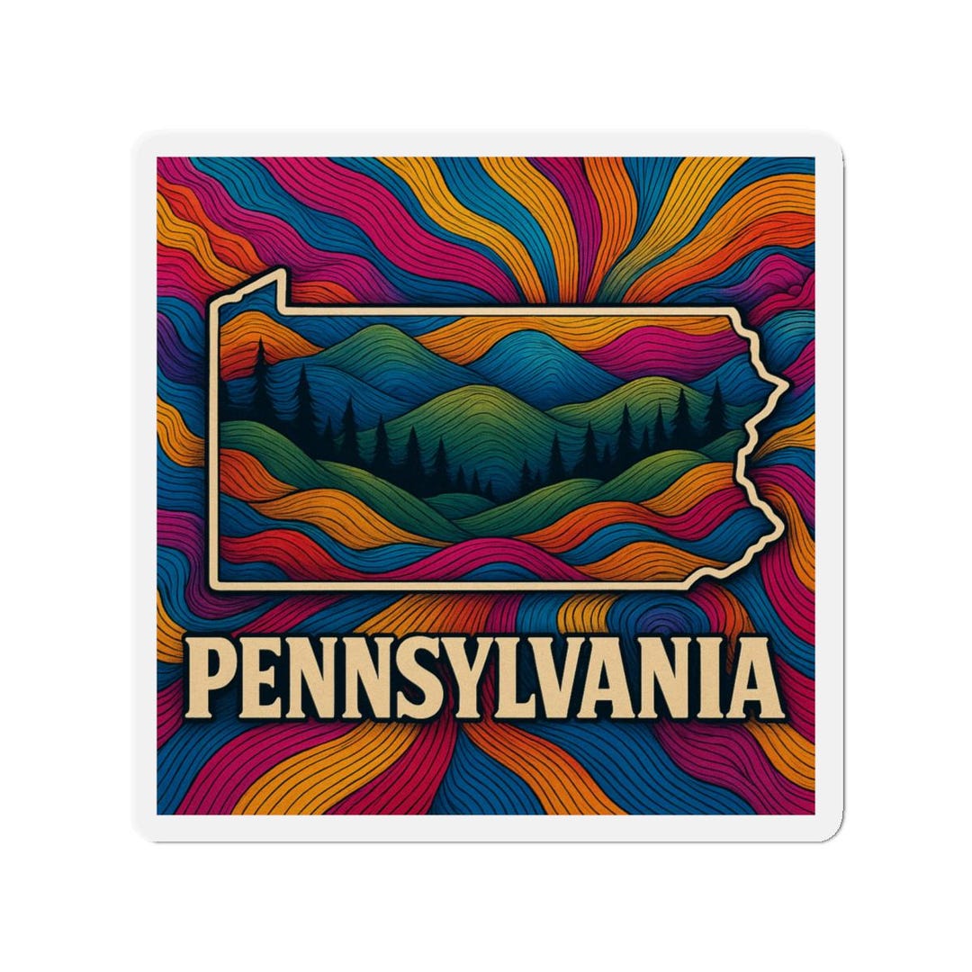 Pennsylvania Magnet: Psychedelic PA State Travel Souvenir - Etsy
