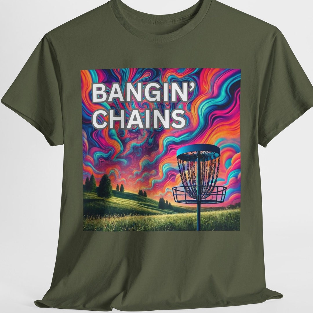 Disc Golf Tee Shirt Bangin' Chains Disc Golf Psychedelic Tee Shirt Disc ...