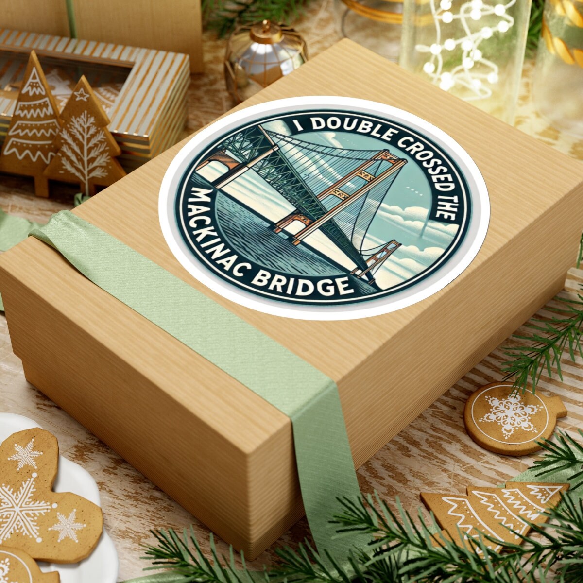 Sticker - Double Crossed the Mackinac Bridge | Michigan Adventure ...
