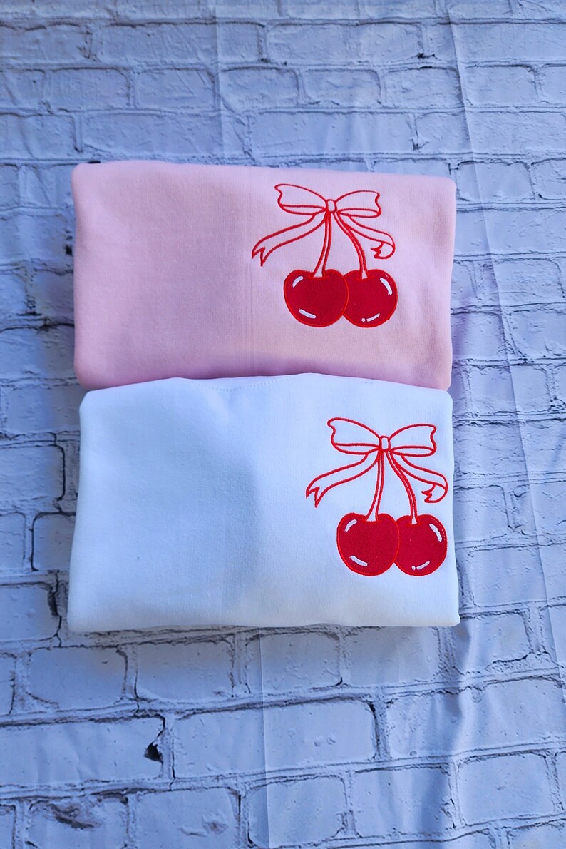 Coquette Cherry Sweater, Coquette Bow Sweater, Cherry Bow, Bow ...