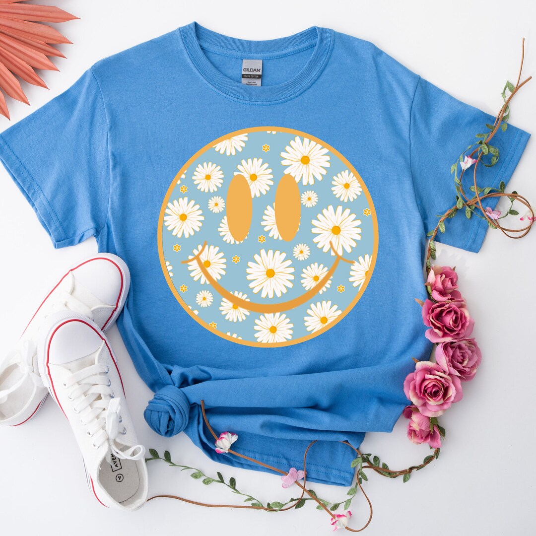 Smiley Face Daisy Digital Download, Smiley Face Daisy PNG, Spring ...