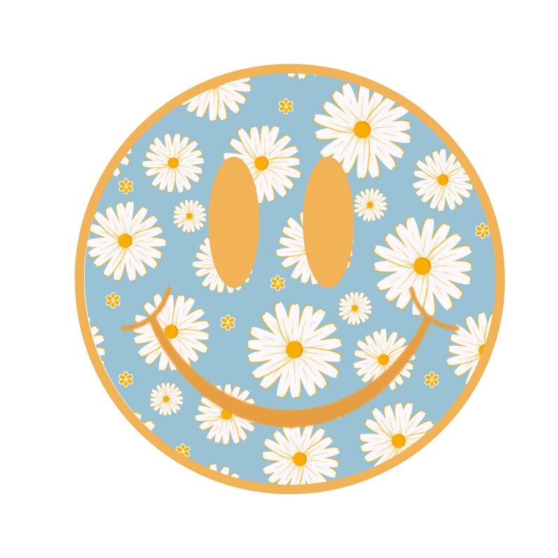 Smiley Face Daisy Digital Download, Smiley Face Daisy PNG, Spring ...