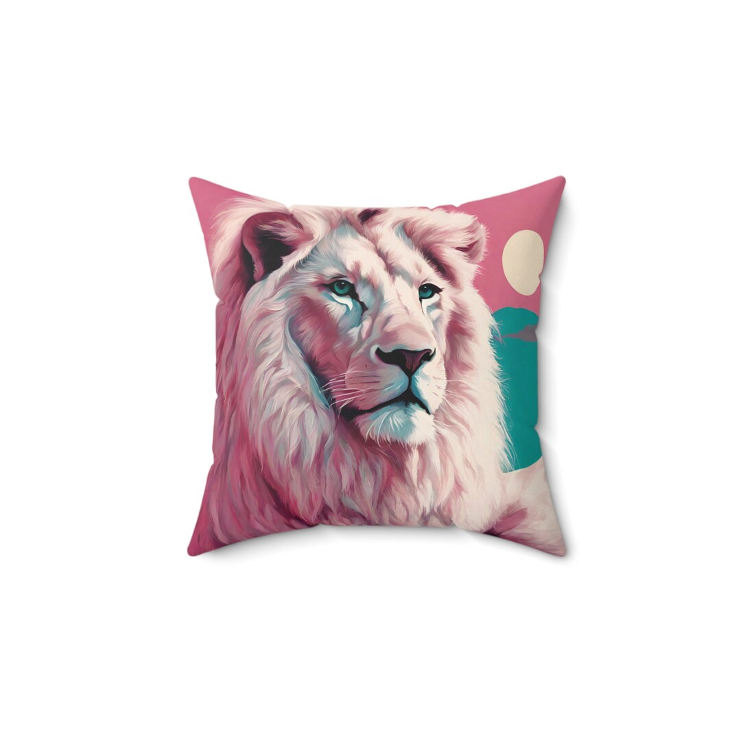 Lion Accent Pillow: Faux Suede Double-sided Print - Etsy