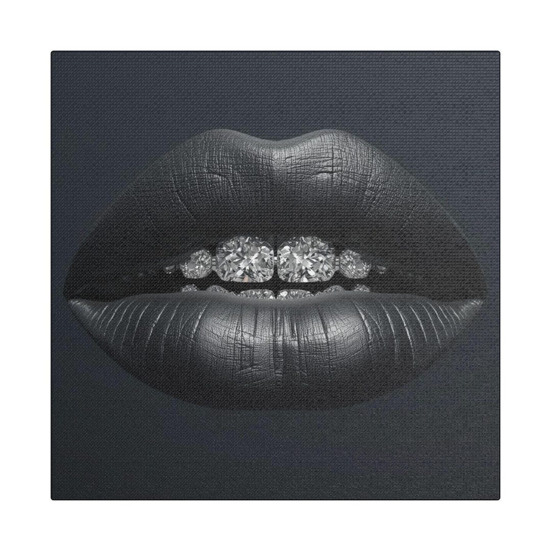 Lip Art With Diamond Grillz Satin Canvas - Etsy
