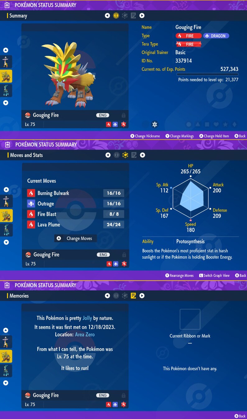 6IV Gouging Fire and Raging Bolt Bundle Pokemon Scarlet/violet - Etsy