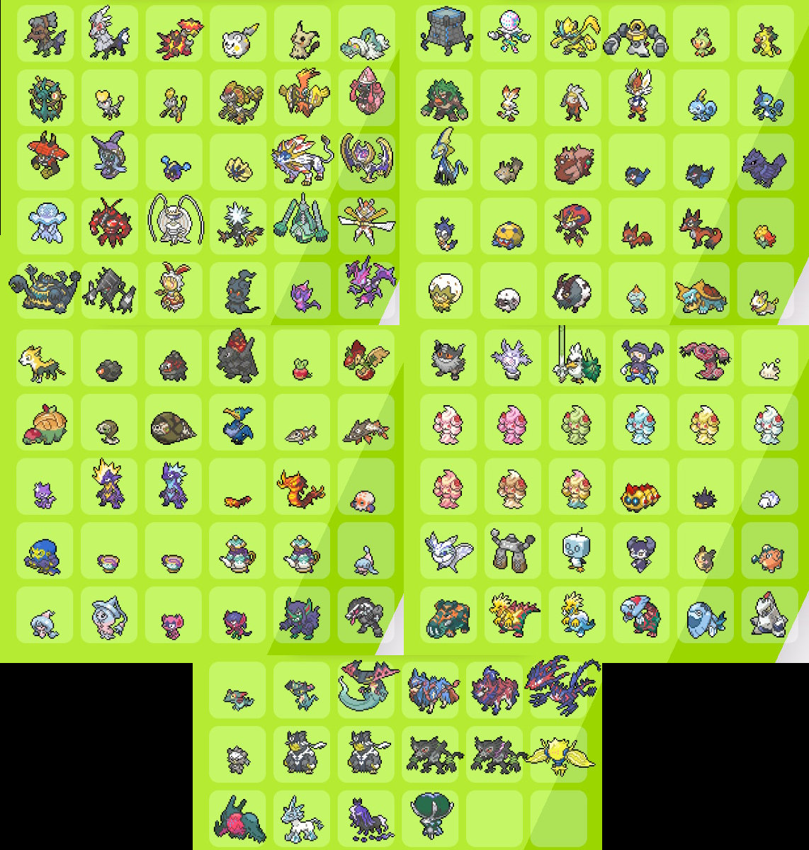 Complete Full Galar Pokedex Pokemon Sword Shield Home Evs Trained Etsy