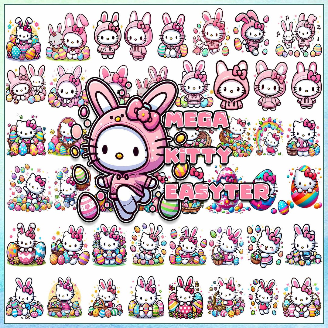 Hello-kitty Easter Png, Hello-kitty Png, Kawaii Kitty Png, Easter Kitty ...