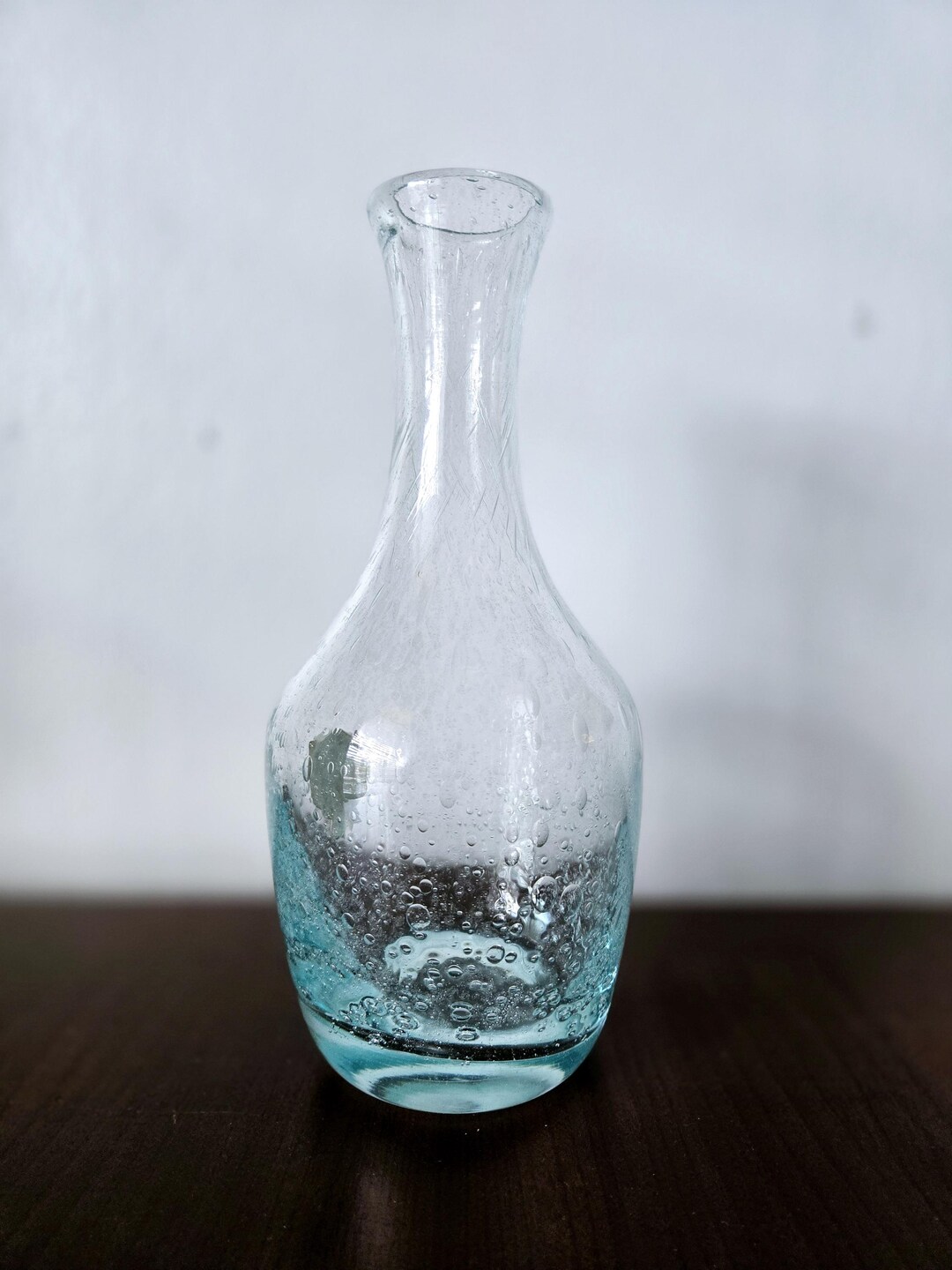 Vintage French Hand Blown Bubble Glass Bottle Vase Vintage Bottles ...