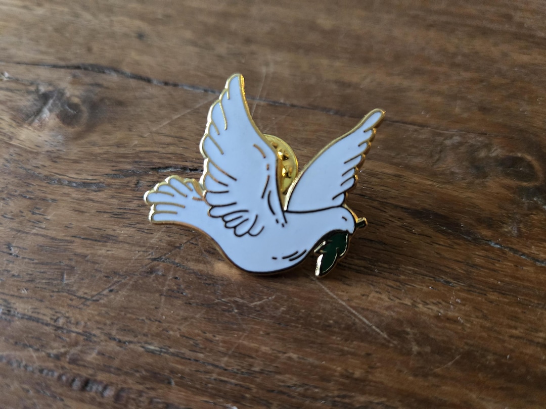 White Peace Dove Lapel Pin Brass Dove Pin Lapel Pins - Etsy