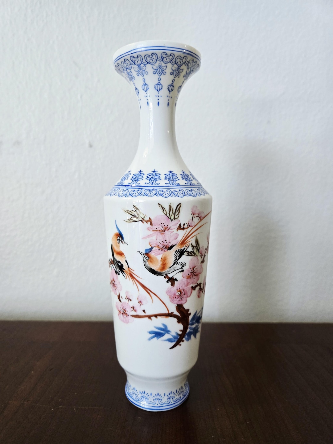 Vintage Famille Rose Porcelain Vase: Chinese Eggshell Pottery, Signed ...