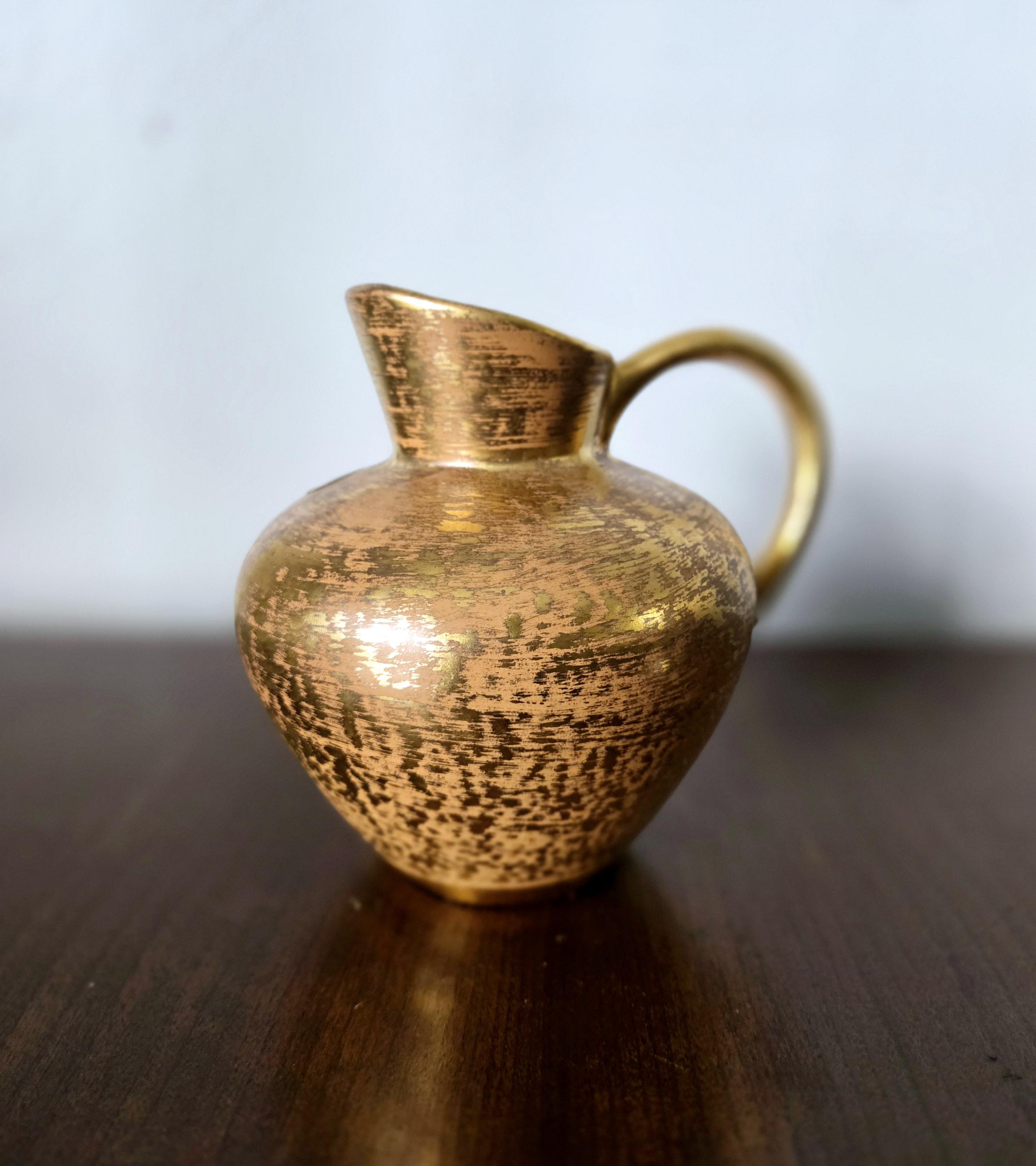 Vintage Stangl Pottery 22kt Gold Pitcher Mid Century Gold Pitcher ...